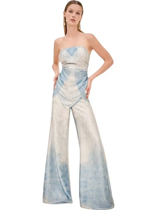 Alexis Tadi Scarf Top And Andres Pant Set - Azure
