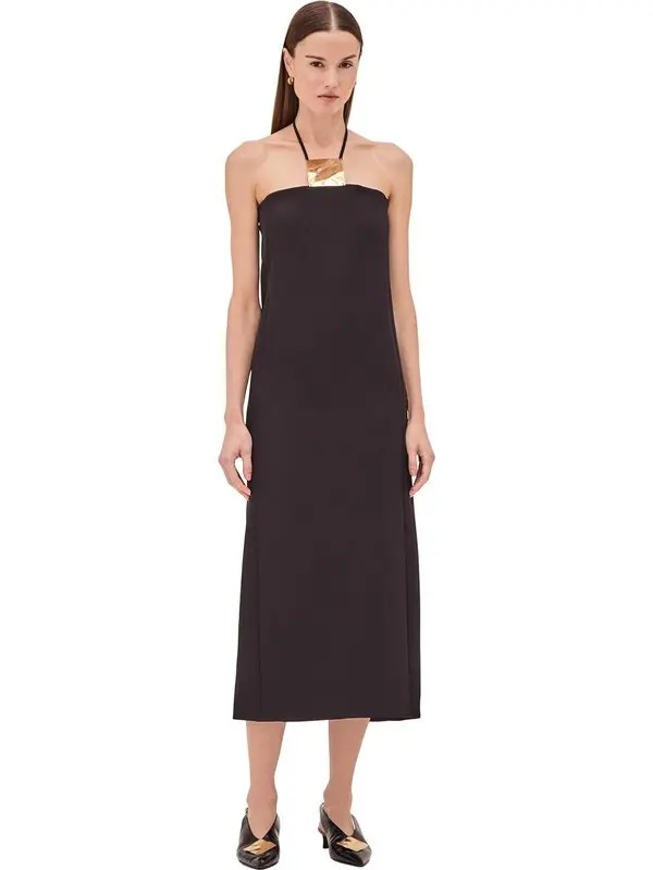 Alexis Sezane Halterneck Midi Dress - Black
