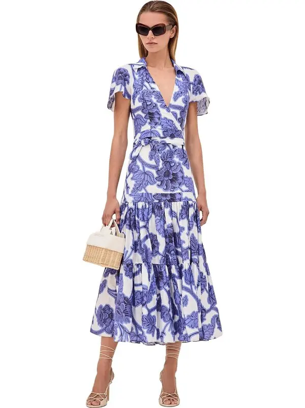 Alexis Avanna Floral Midi Dress - Abyssb Blue