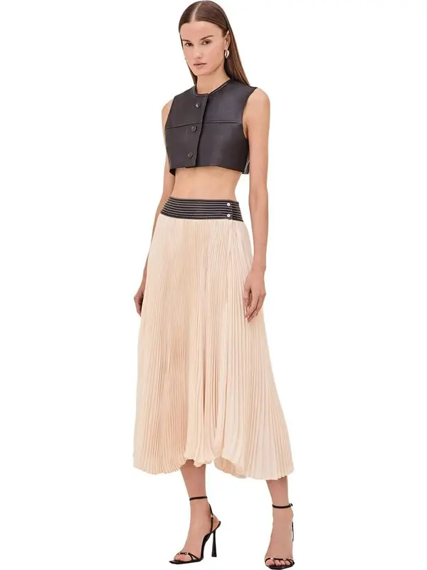 Alexis Tansia Pleated Skirt - Black/ivory