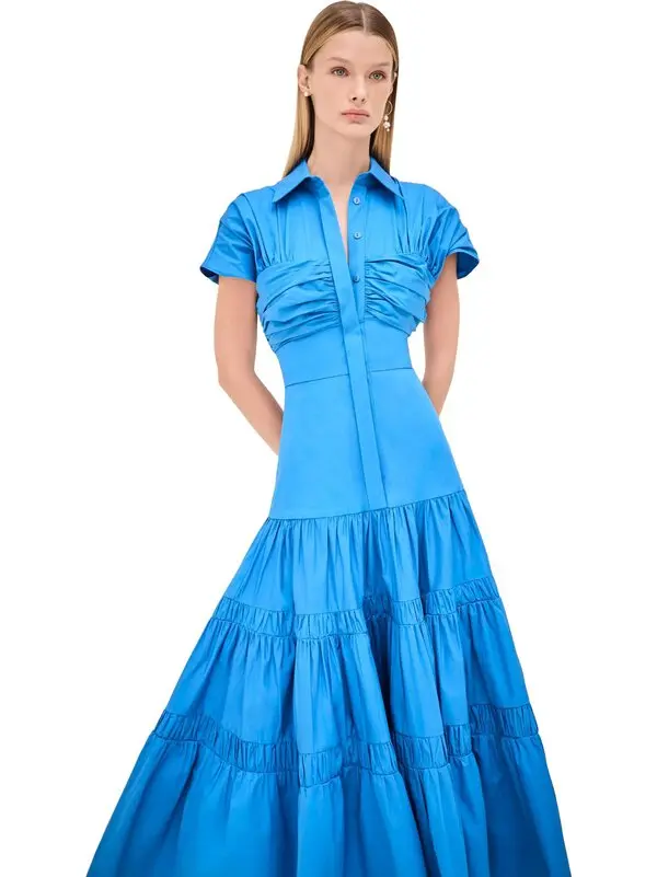 Alexis Carosini Tiered Midi Dress - Cerulean