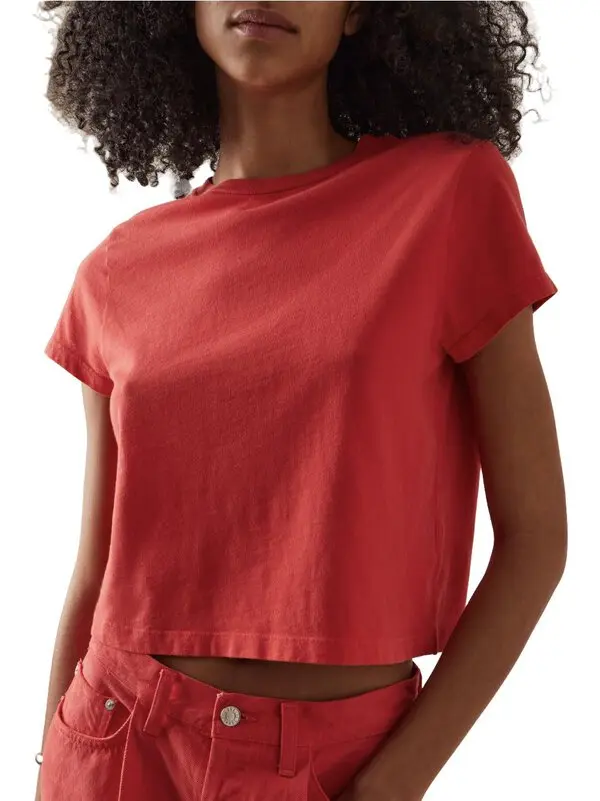 AGOLDE Adine Cotton T-shirt - Red