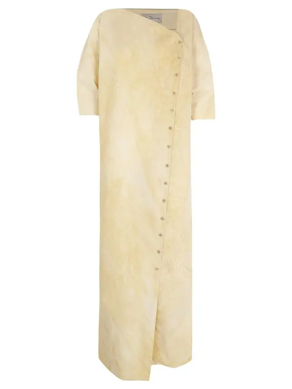 CORTANA Isla Asymmetrical Cotton Maxi Dress - Yellow