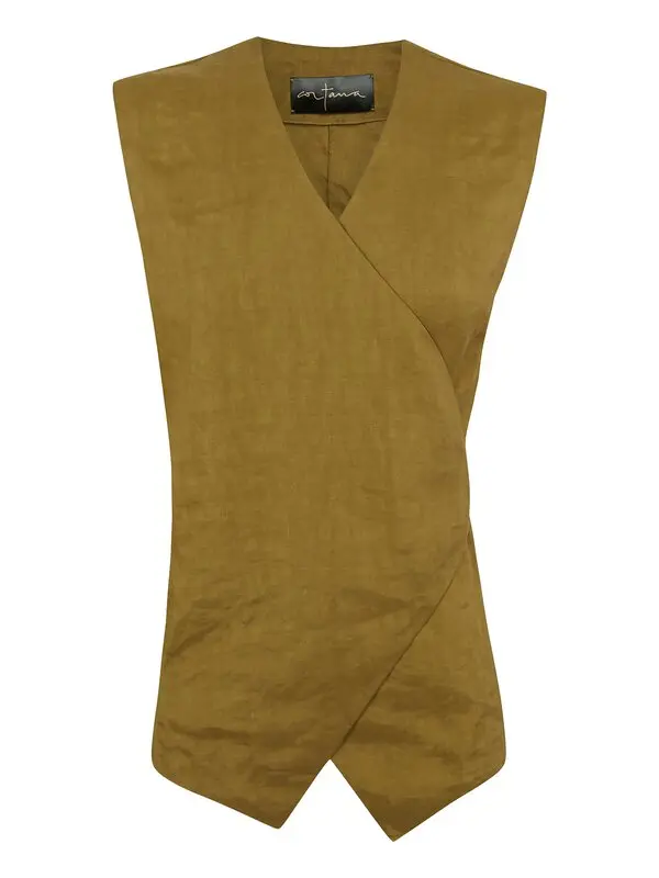CORTANA Elena Wrap Vest - Olive