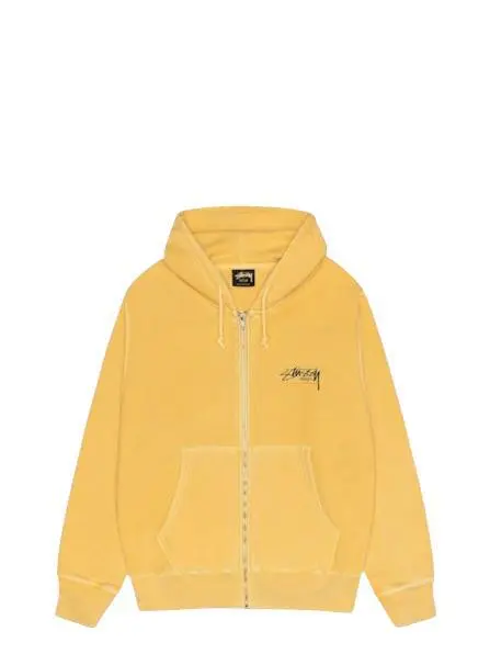 StÜssy Modern Age Pig Dyed Zip Hoodie - Yellow