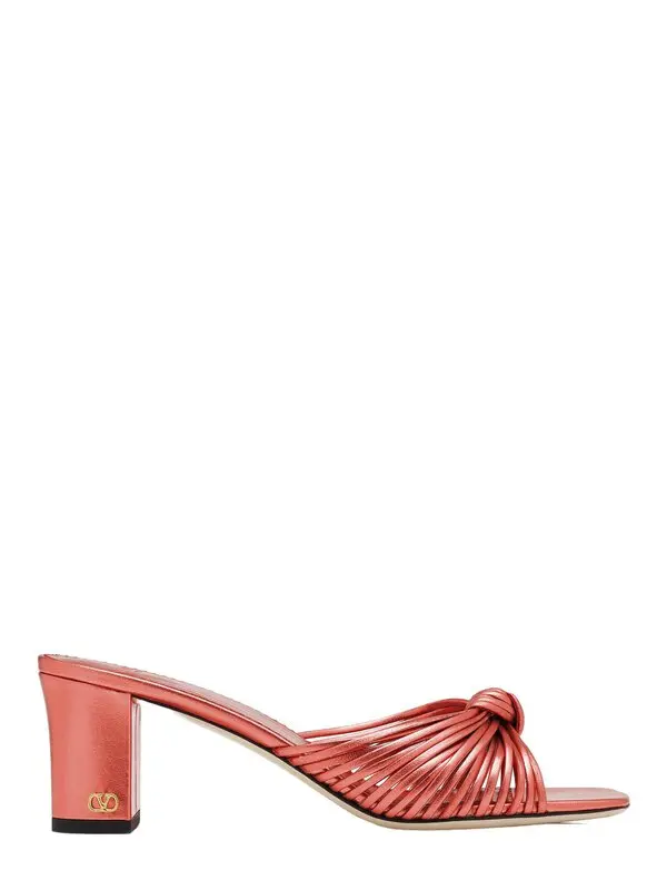 Valentino Garavani Annet 60mm Laminated Leather Mules - Gold