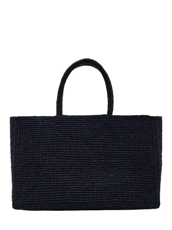 Lié Studio Charlotte Small Raffia Tote Bag - Navy