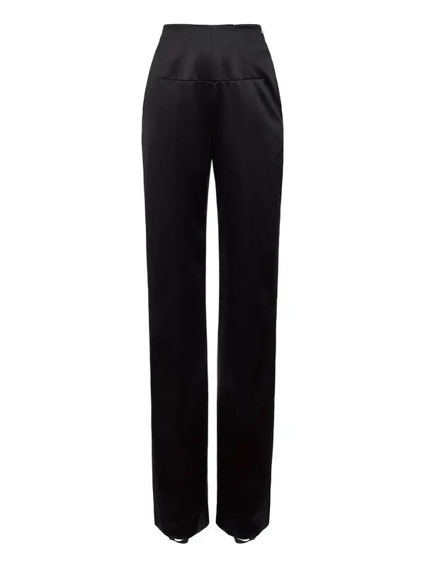 Valentino Garavani Straight-leg Silk-blend Pants - Dark Grey