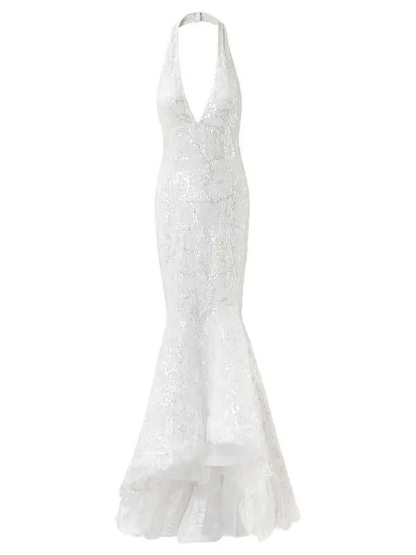 LA FUORI Moonveil Fishtail Midi Dress - White