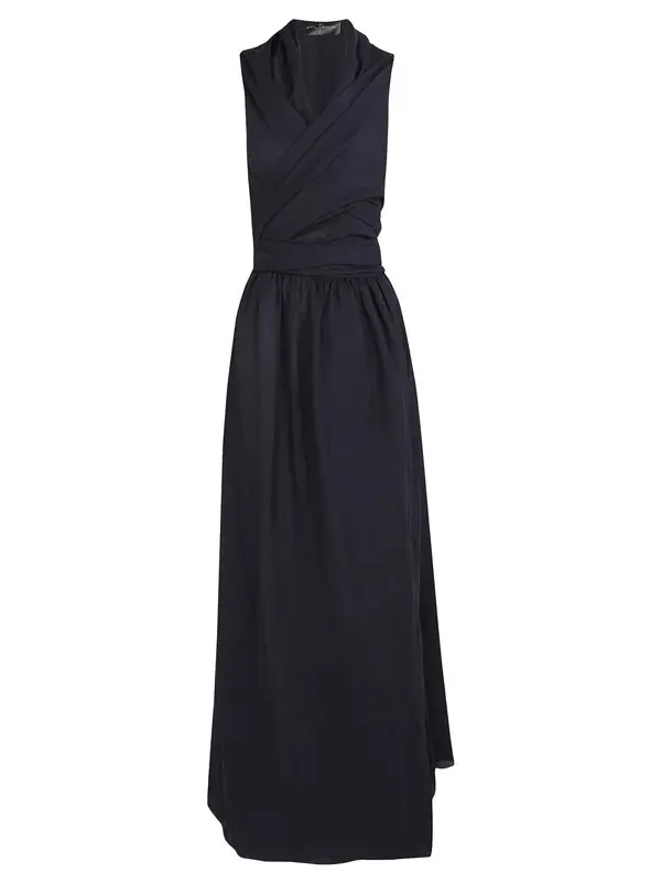 CORTANA Mar Drop-waist Wrap Maxi Dress - Navy