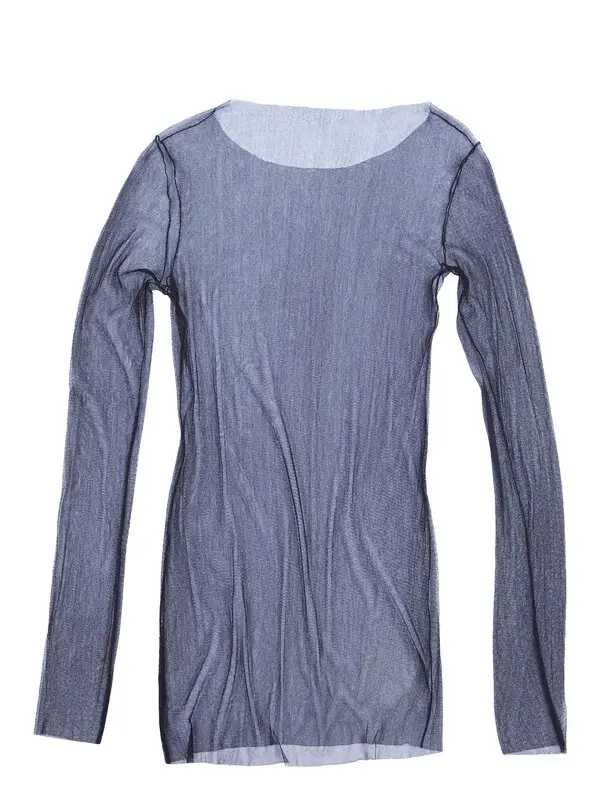 CORTANA Sheer Silk-blend Tulle Top - Navy