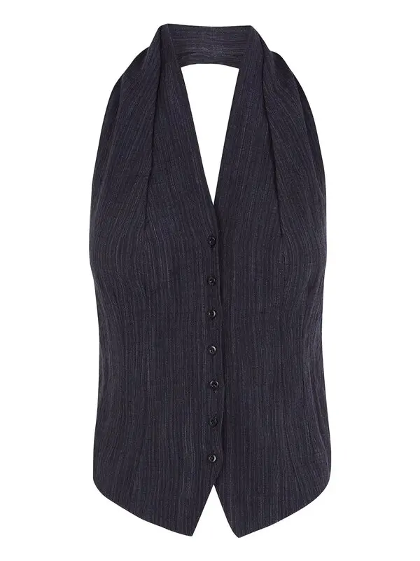 CORTANA Marina Cotton Vest - Grey