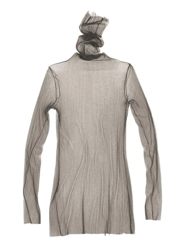 CORTANA Cisne Sheer Silk-blend Top - Grey