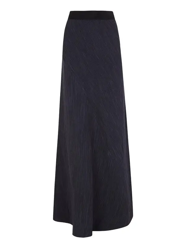 CORTANA Linen-cotton Maxi Skirt - Grey