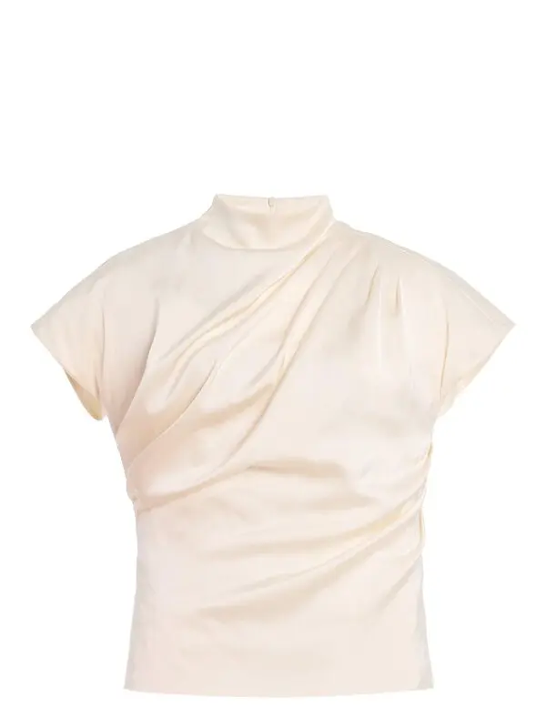 FAVORITE DAUGHTER Draped Short-sleeve Top - Ivory