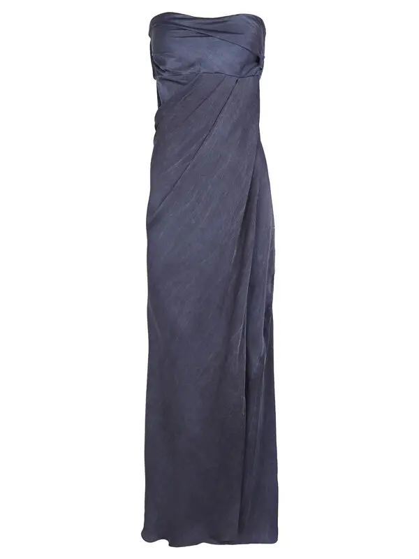 CORTANA Elira Strapless Gathered Maxi Dress - Grey