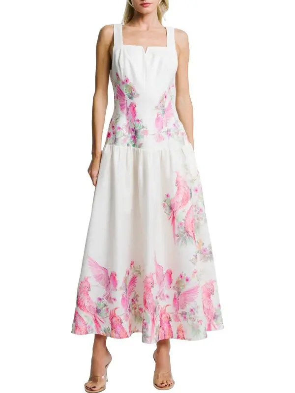 CIEBON Marsella Printed Maxi Sundress - Cream Multi