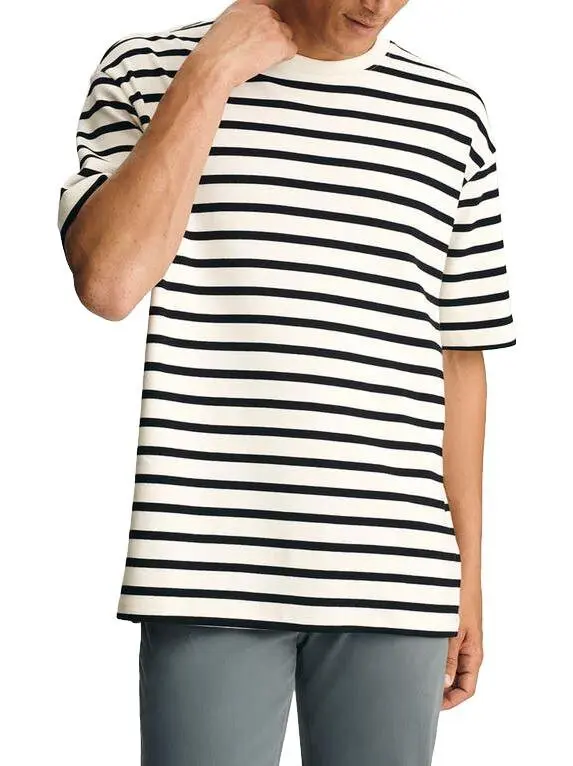 MAVI Stripe Cotton T-shirt - Black