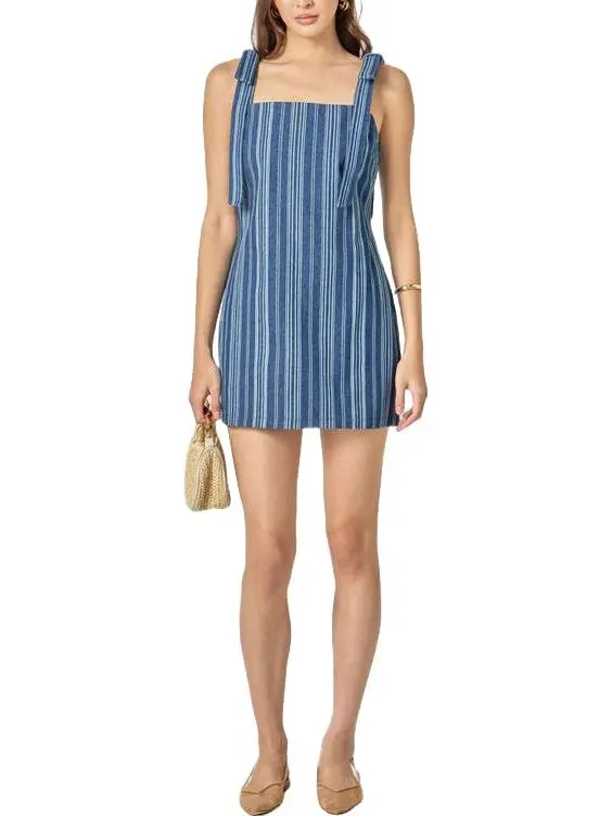 English Factory Striped Mini Dress - Denim