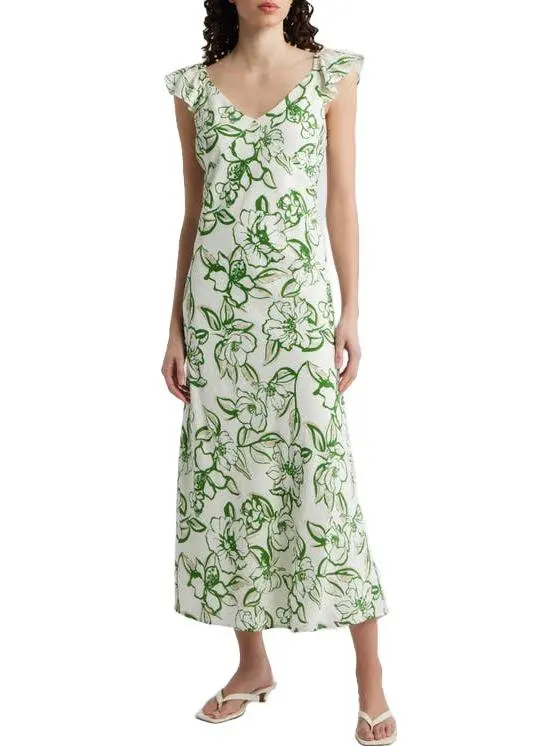 Sam Edelman Petal Sketch Maxi Dress - Clover