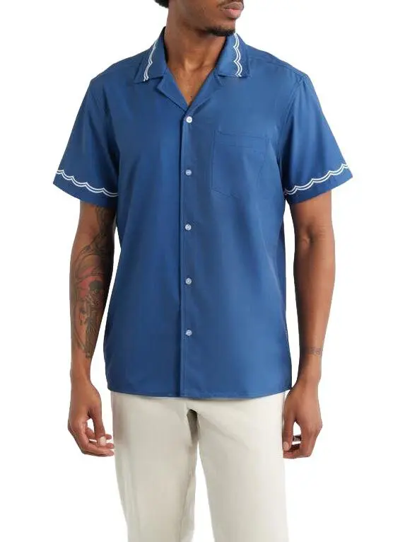 MAVRANS Waves Performance Camp Shirt - Blue