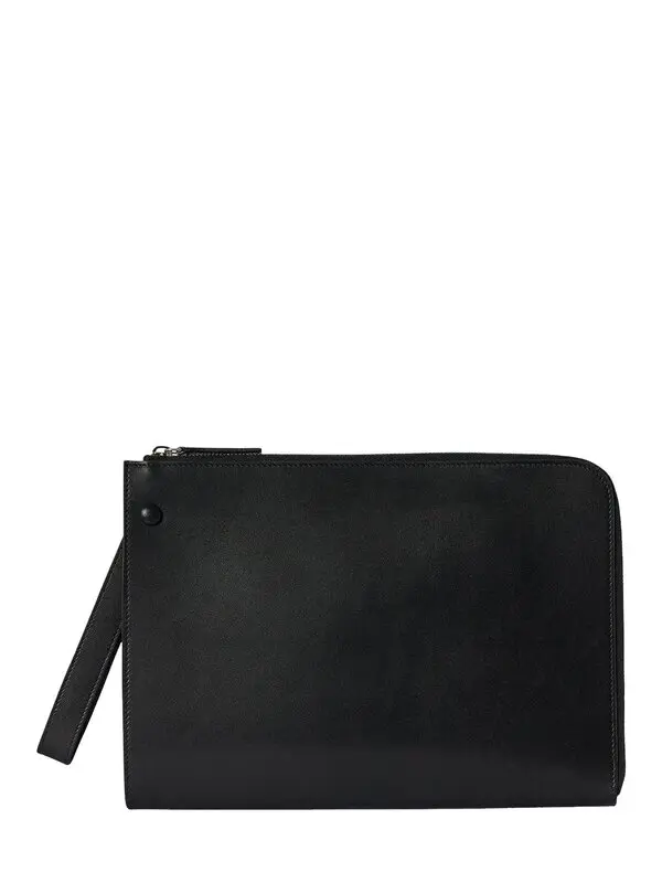 THE ROW Medium Portfolio Wristlet - Black Ans