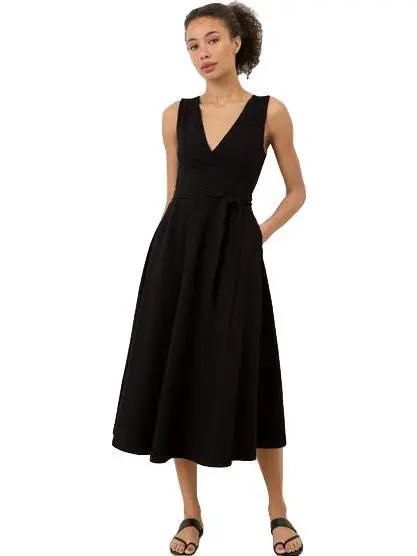PACT Fit & Flare Easy V-neck Dress - Black