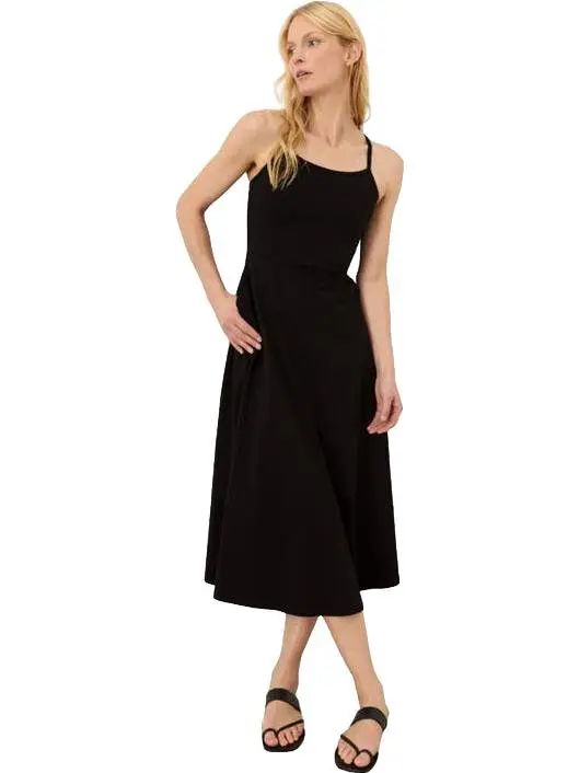 PACT Fit & Flare Midi Dress - Black