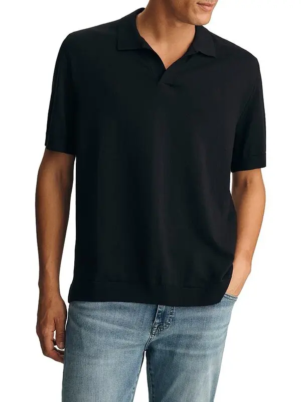 MAVI Short Sleeve Cotton Polo Sweater - Black