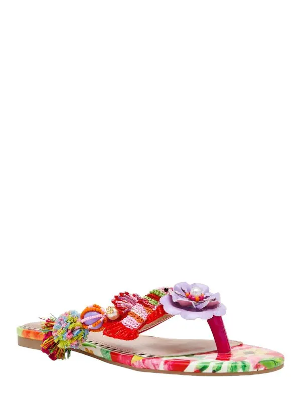 Betsey Johnson Doloris Bead & Sequin Flip Flop - Bright Multi