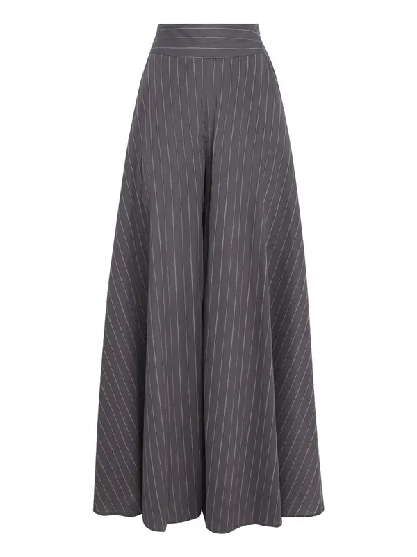 Palmer//harding Stretch-cotton Stripe Lumen Trousers - Grey