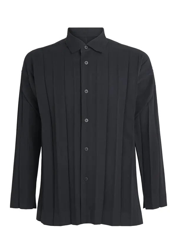 Issey Miyake Edge Pleat Shirt - Black