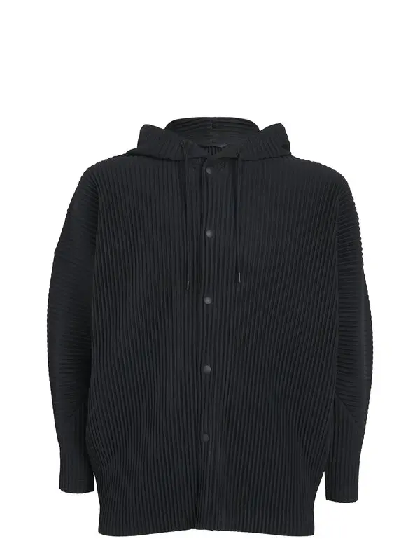 Issey Miyake Pleated Hoodie - Black