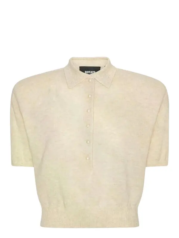 ROTATE BY BIRGER CHRISTENSEN Button-up Polo Top - Neutrals
