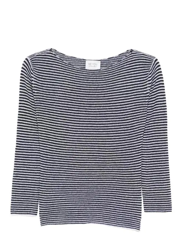 BEYOU Striped Top - White
