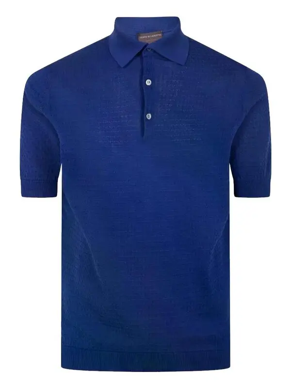 FILIPPO DE LAURENTIIS Textured Polo Shirt - Blue