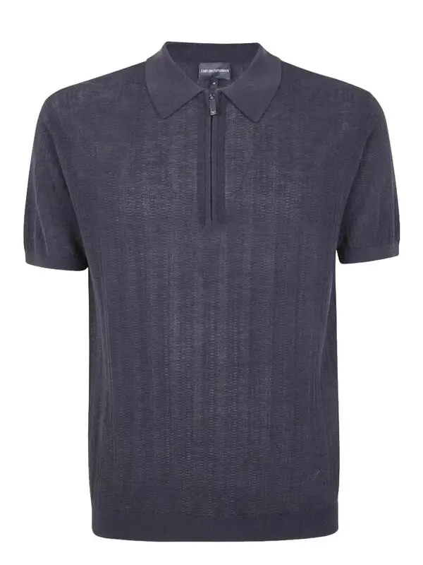 Emporio Armani Zip-up Polo Shirt - Grey