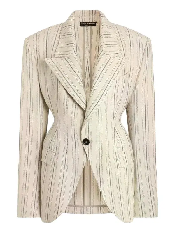 Dolce & Gabbana Single-breasted Pinstripe Jacket - Neutrals
