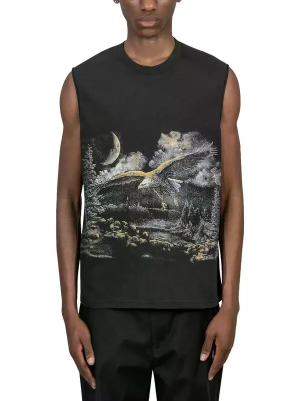 ROA Printed Tank Top - Black