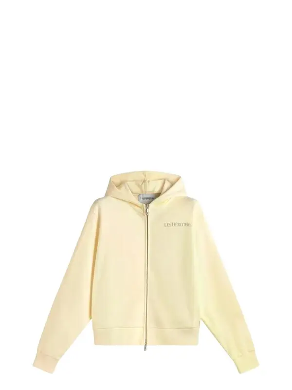 LES HÉRITIERS Logo-detail Zip-up Hoodie - Neutrals