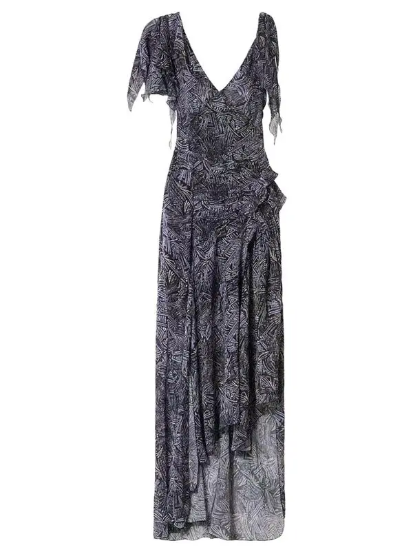 Isabel Marant Étoile Tylena Ruffled Asymmetric Dress - Black