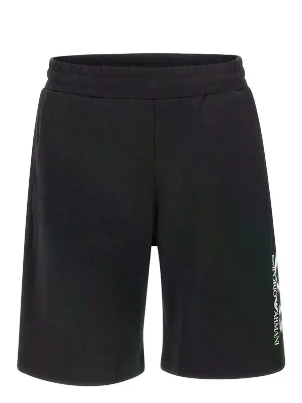 EA7 Cotton Logo Shorts - Black