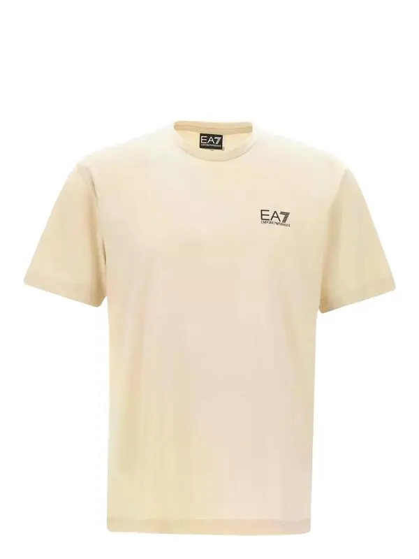 EA7 Logo Crew-neck T-shirt - Neutrals