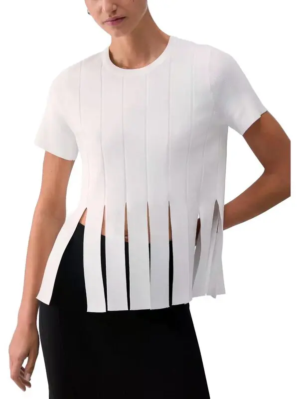 Liu Jo Fringing Round-neck Sweater - White