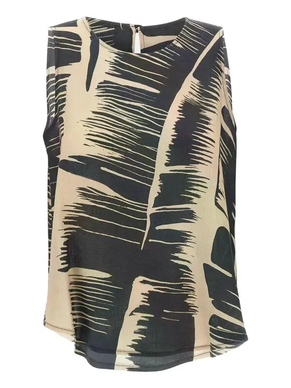 KAOS Brushstroke Print Tank Top - Black