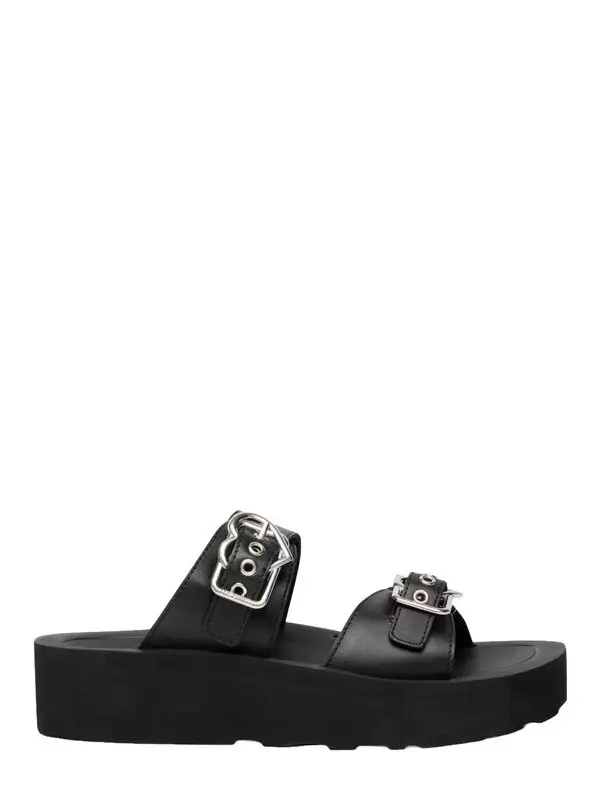 Moschino Buckle Strap Platform Sandals - Black
