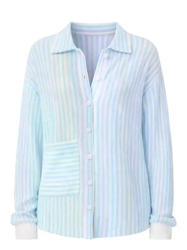 NOTSHY Angelina Striped Cashmere Shirt - Blue