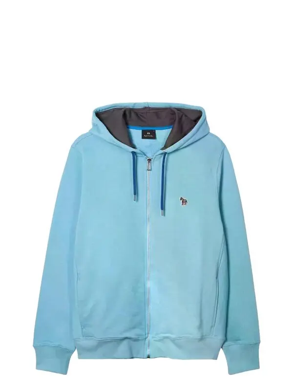 Paul Smith Zebra-motif Zip-up Hoodie - Blue
