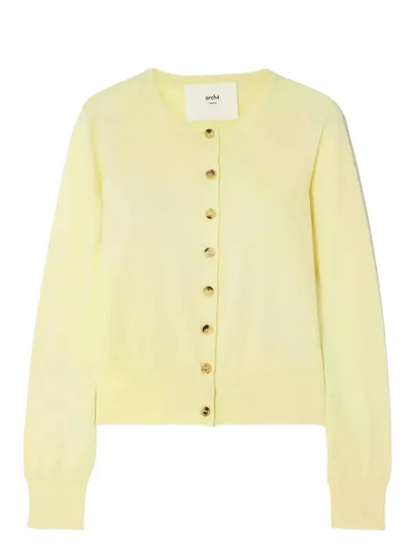 Arch4 Buttoned Cardigan - Yellow
