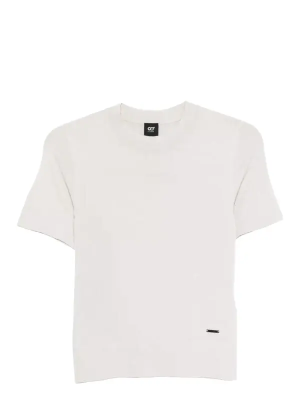 ALPHA TAURI Short-sleeve Knit Top - Neutrals